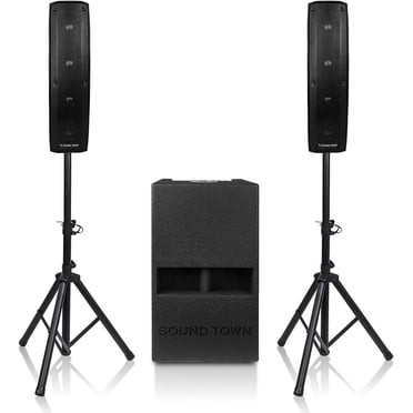"Seismic Audio - Apex-12D 1600W 12"" Active Subwoofer & 4x4 Column Line ...