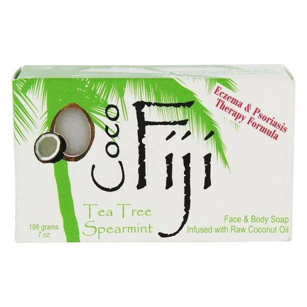 Coco Fiji - Raw Coconut Face & Body Bar Soap Tea Tree Spearmint - 7 oz ...