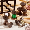 10pc Wood Bobbins Thread Cord Bobbin for Sewing Coffee 60x42~45mm Hole ...