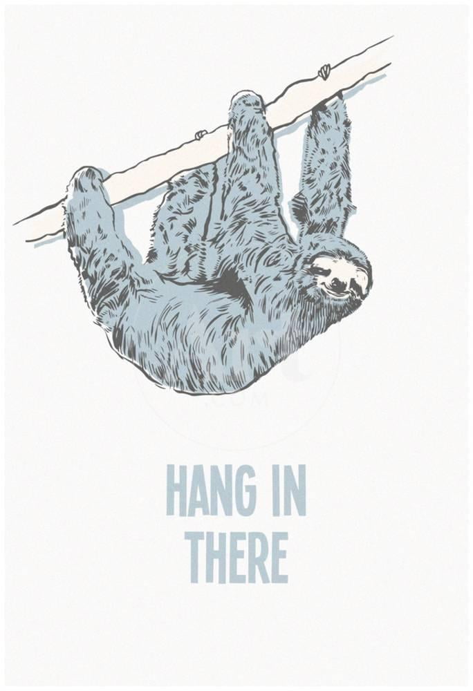 Hang in There Vertical Sloth Poster 13x19 Sold by Art.Com - Walmart.com