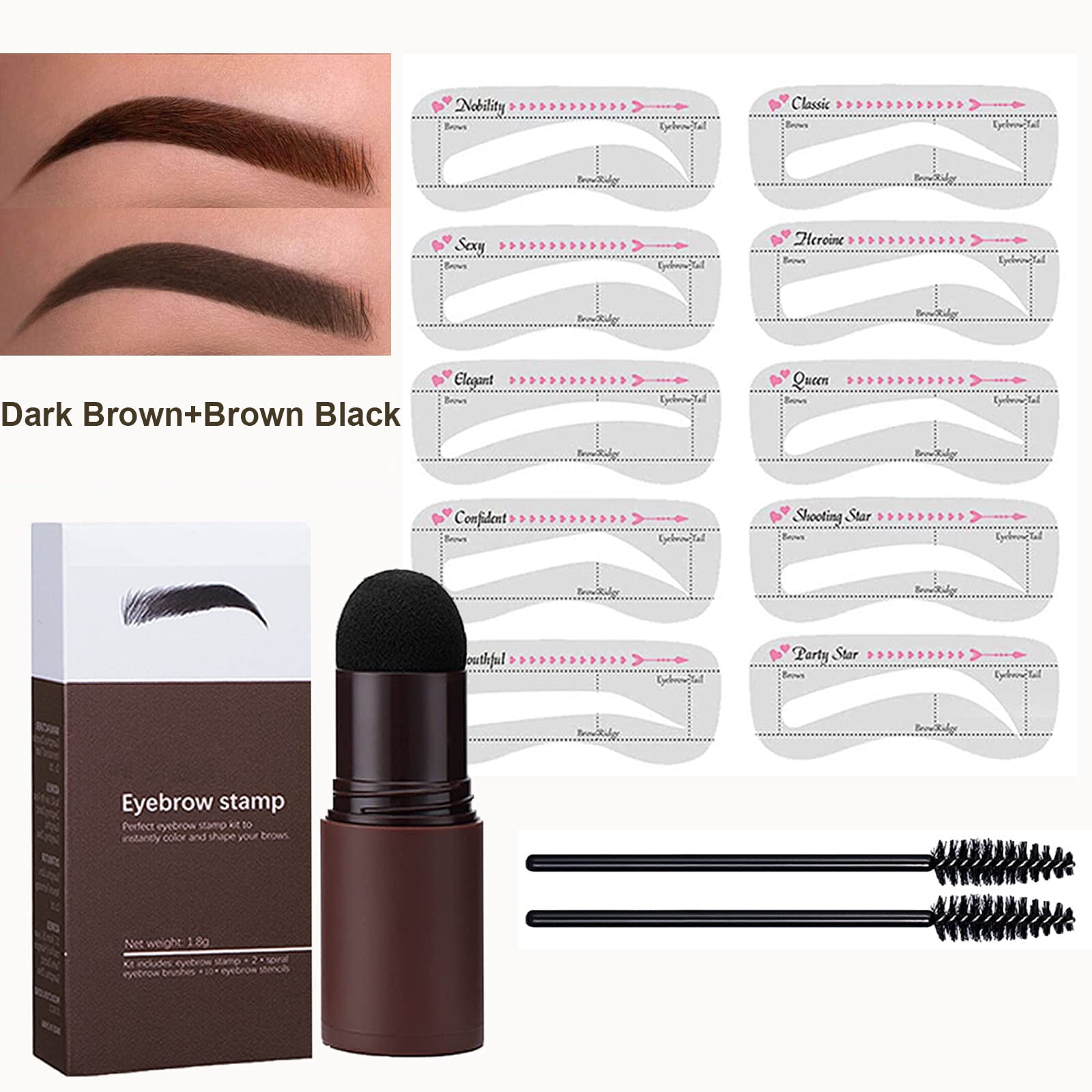 Click here for Zootealy Eyebrow Stamp Stencil Set Of 2 Dark Brown... prices
