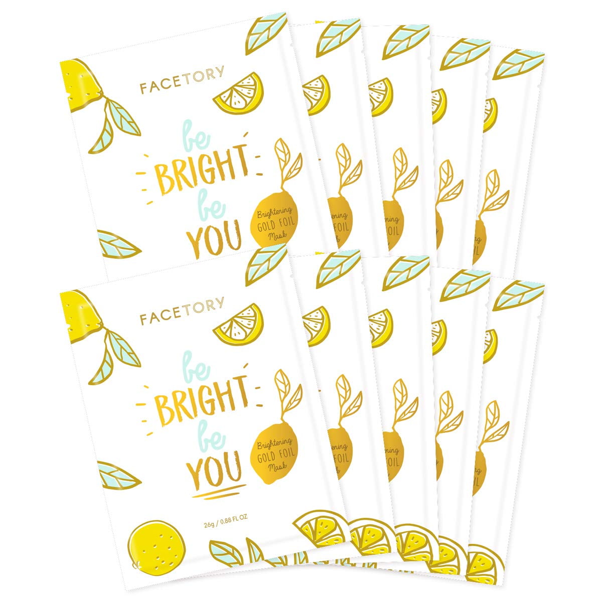 Mascarilla FACETORY BE BRIGHT BE YOU BRIGHTENING con lámina dorada ...