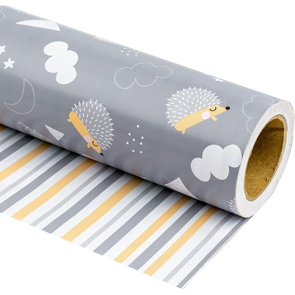 HOMERAL Reversible Wrapping Paper - Mini Roll - 17 Inch x 32.8 Feet ...