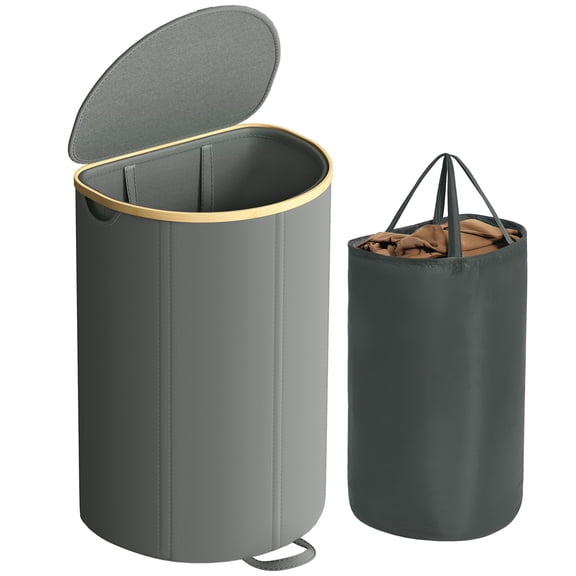 SONGMICS Laundry Hamper, Laundry Basket with Lid, 23.8 Gal. (90 L ...