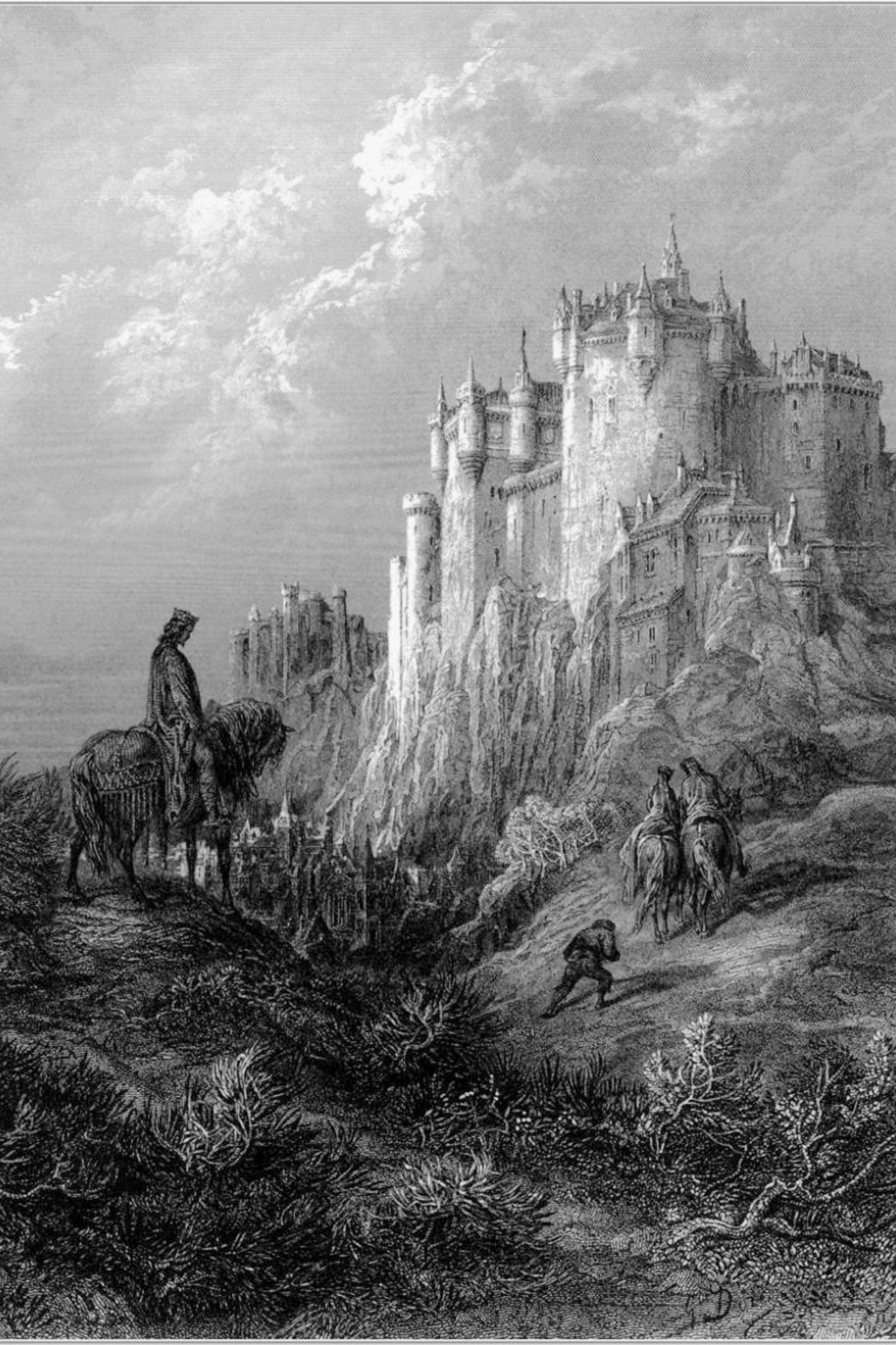 24x36 gallery poster, Edyrn with His Lady and Dwarf Journey to Arthur's ...