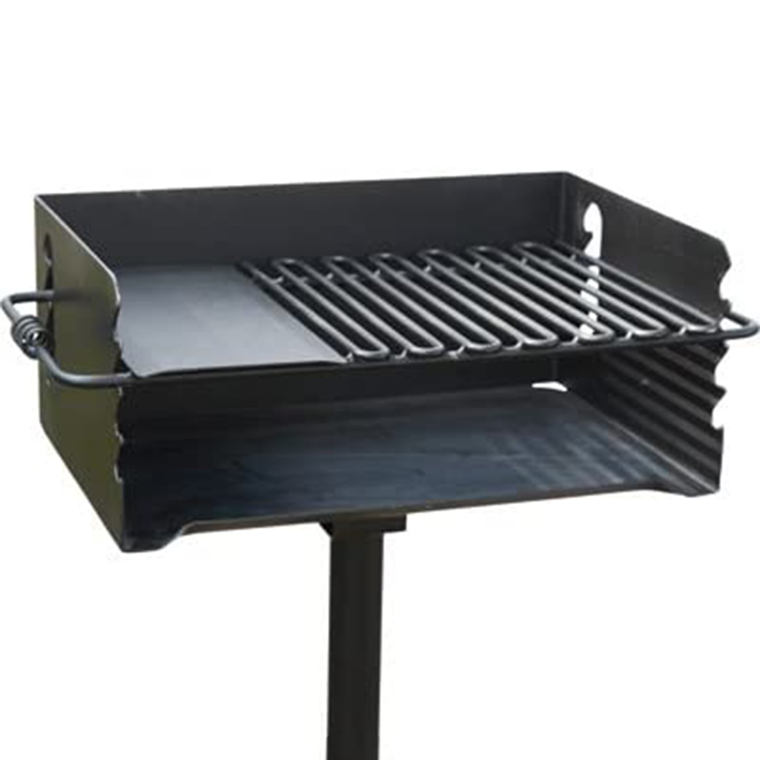 Pilot Rock Jumbo Park Style Steel Outdoor BBQ Charcoal Grill, Black ...