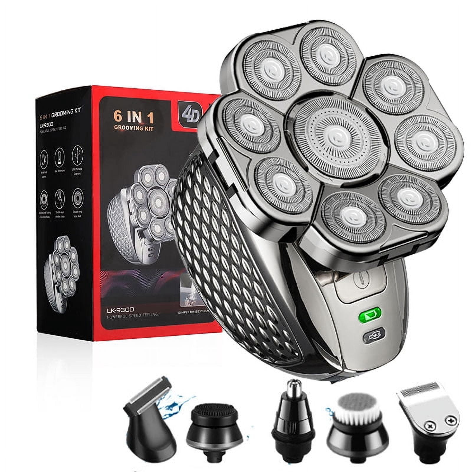 Er na 4D Head Shavers for Bald Men, Upgraded 9 Floating Heads 6-in-1 ...