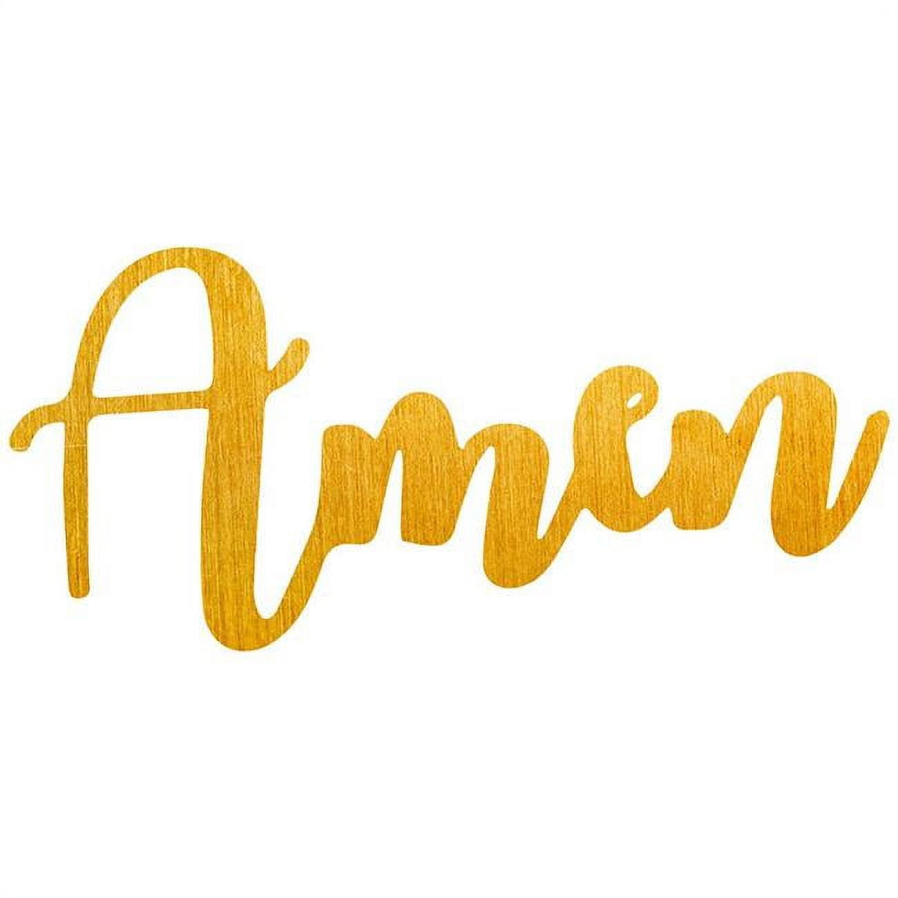 Foreman Metal Works AMEN-16-GOLD Amen Script Design 14 Gauge Solid ...