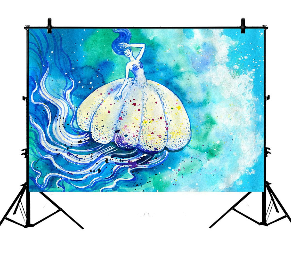 PHFZK 7x5ft Watercolor Backdrops, Tropcial Beach Sea life with ...