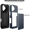CFHADD-Compatible with iPhone 17 Case with Card Holder Dual Layer Heavy ...