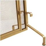 DecMode 39" x 34" Gold Metal Geometric Single Panel Fireplace Screen ...