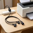 60Cm IEC320 C8 To Double IEC320C7 Angled Connectors Power Extension ...
