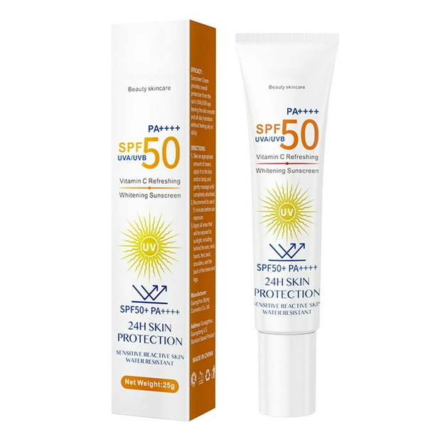 Clearance SPF 50+ PA++++ 24H Skin Protection Vitamin C Refreshing Whitening Sunscreen, Water ...