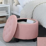 Convenience Concepts Designs4Comfort Round Sherpa Storage Ottoman ...