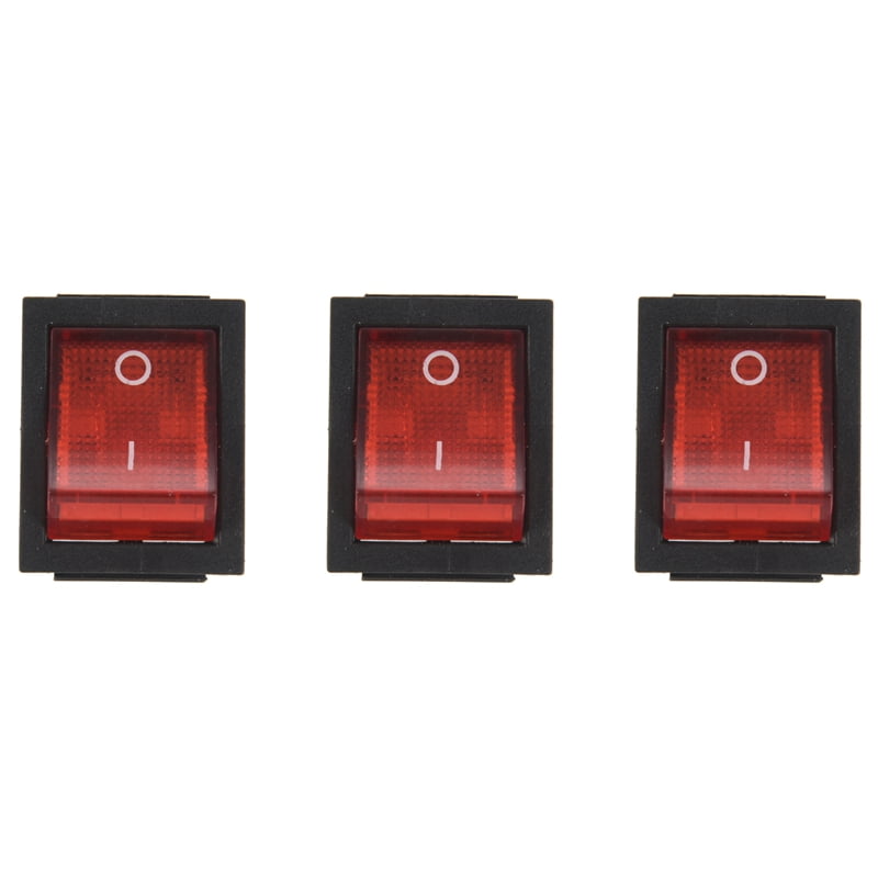 3X Red Light 4 Pin DPST ON/OFF Snap in Rocker Switch 15A/250V 20A/125V AC 28X22mm - Walmart.com