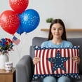 2 Pack Outdoor Waterproof Throw Pillow Covers,Independence Day USA Flag ...