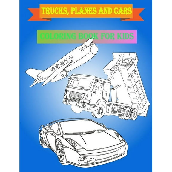 Airplane Coloring Book for Kids: Easy-to-Color Cute Airplanes. Fun ...