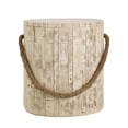 Outdoor Rustic Side Table with Realistic Wood Grain & Decorative ...