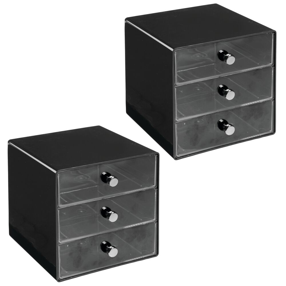 OSCO Hi-Gloss Plastic Three-Drawer Cube White Desk Accessories ...