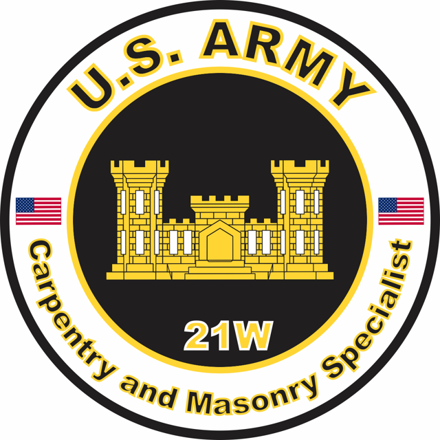 3.8 Inch U.S. Army MOS 21W Carpentry and Masonry Specialist - Walmart.com