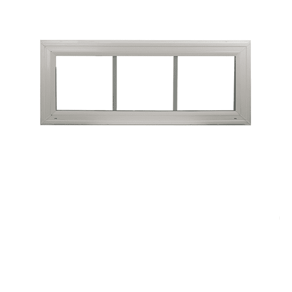 "72""x12"" Double Pane Transom Window, Black Vinyl Front, White Back ...