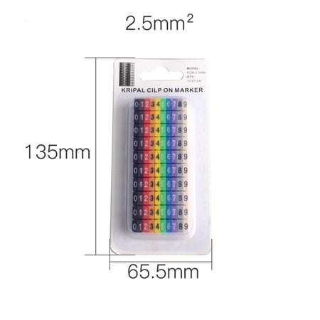 Snap-on Type Colorful Cable Markers 0-9 Digital Line Marking Tube Color ...