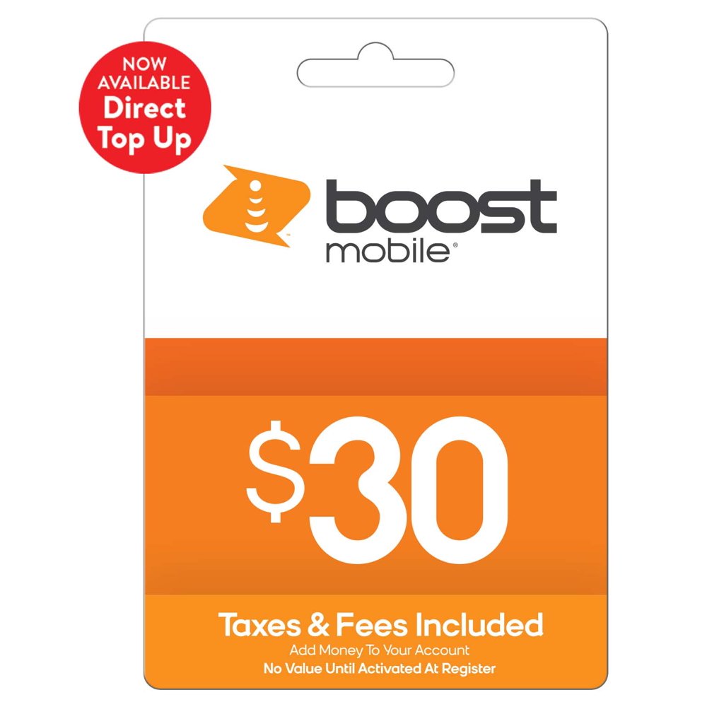 Boost Mobile $30 Direct Top Up - Walmart.com - Walmart.com