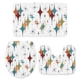 3 Piece Bathroom Rug Set, Colorful Stars Non Slip Bath Mat with Contour ...