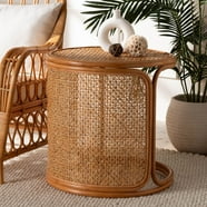 bali & pari Jacinda Modern Bohemian Natural Brown Rattan End Table ...