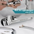 FJSHN-10 inch Straight Pipe Wrench, 1 inch Jaw Capacity, 40% Lighter ...