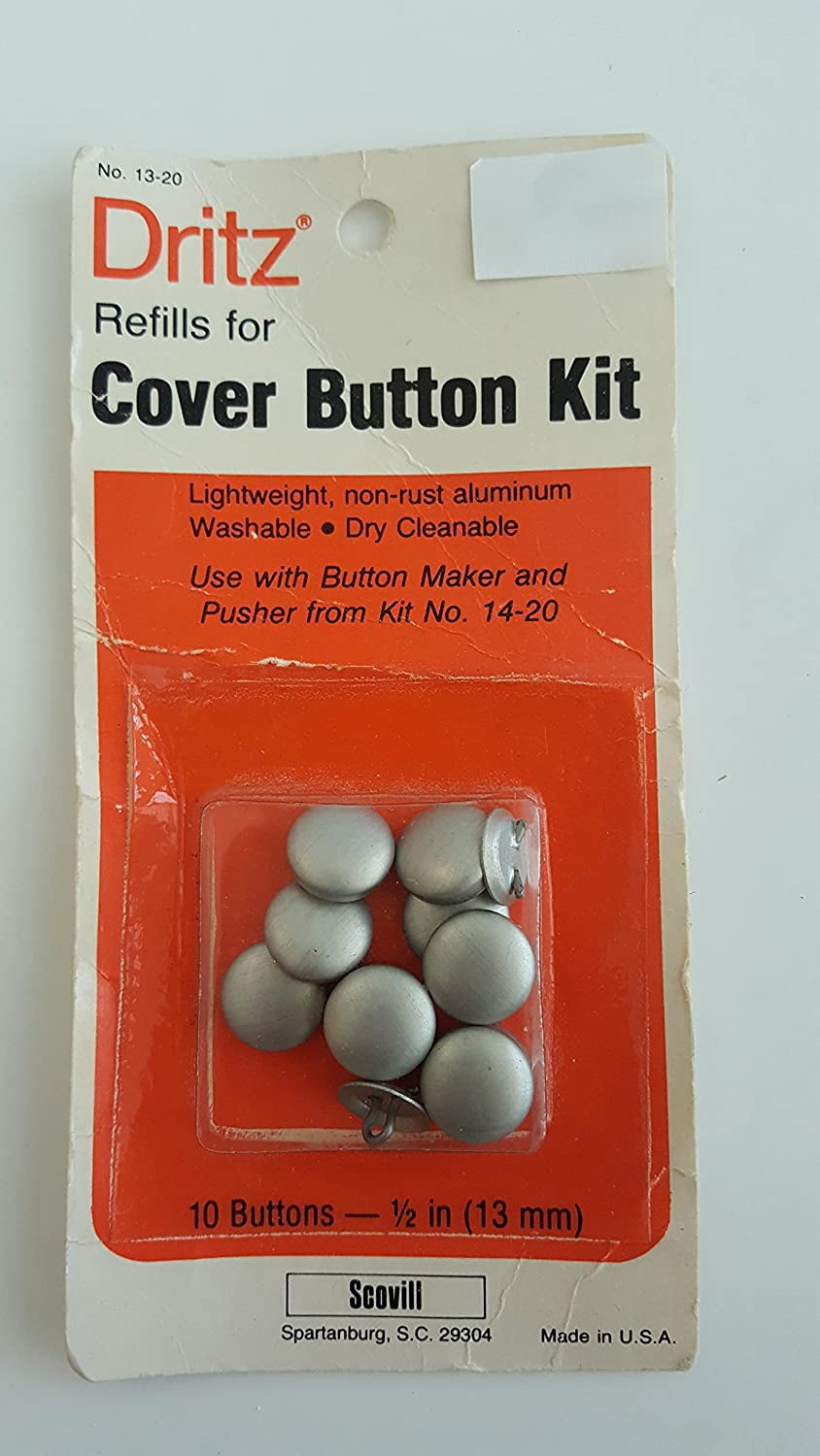 Dritz Refills For Cover Button Kit 10 pcs 0.5" New - Walmart.com