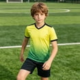 BOOMNY Toddler Boys Soccer Outfits Gradient Color Short Sleeve Workout ...