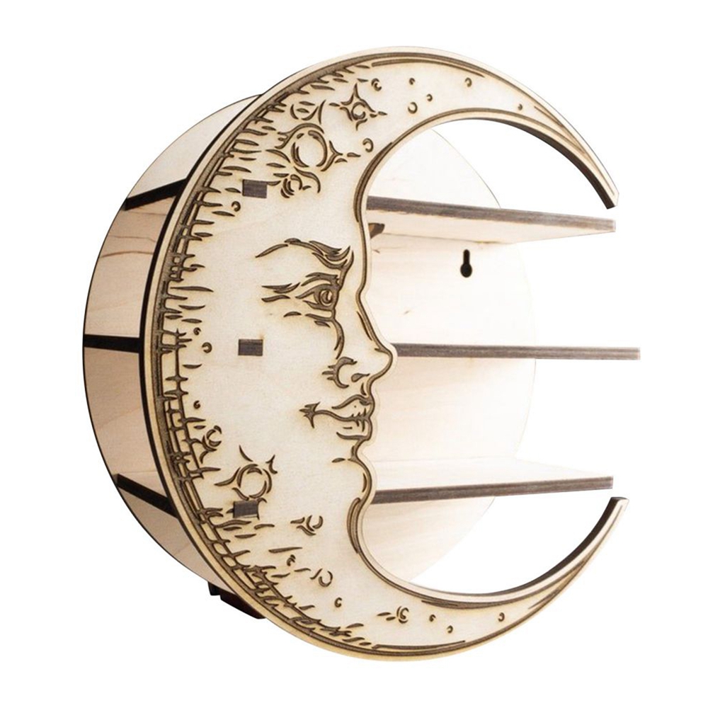 Rustic Wall-Mounted Crystal Display Moon Stand, Wall-Mounted Crystal ...