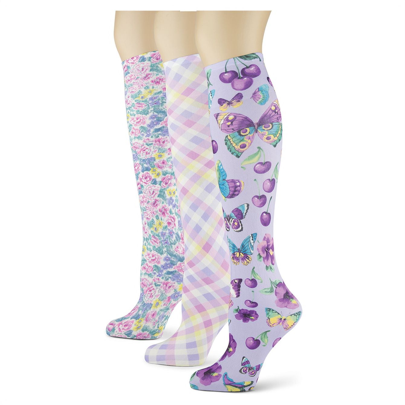 Sox Trot Knee High Socks Trouser Socks Purple Passion 3 Pack - Walmart.com