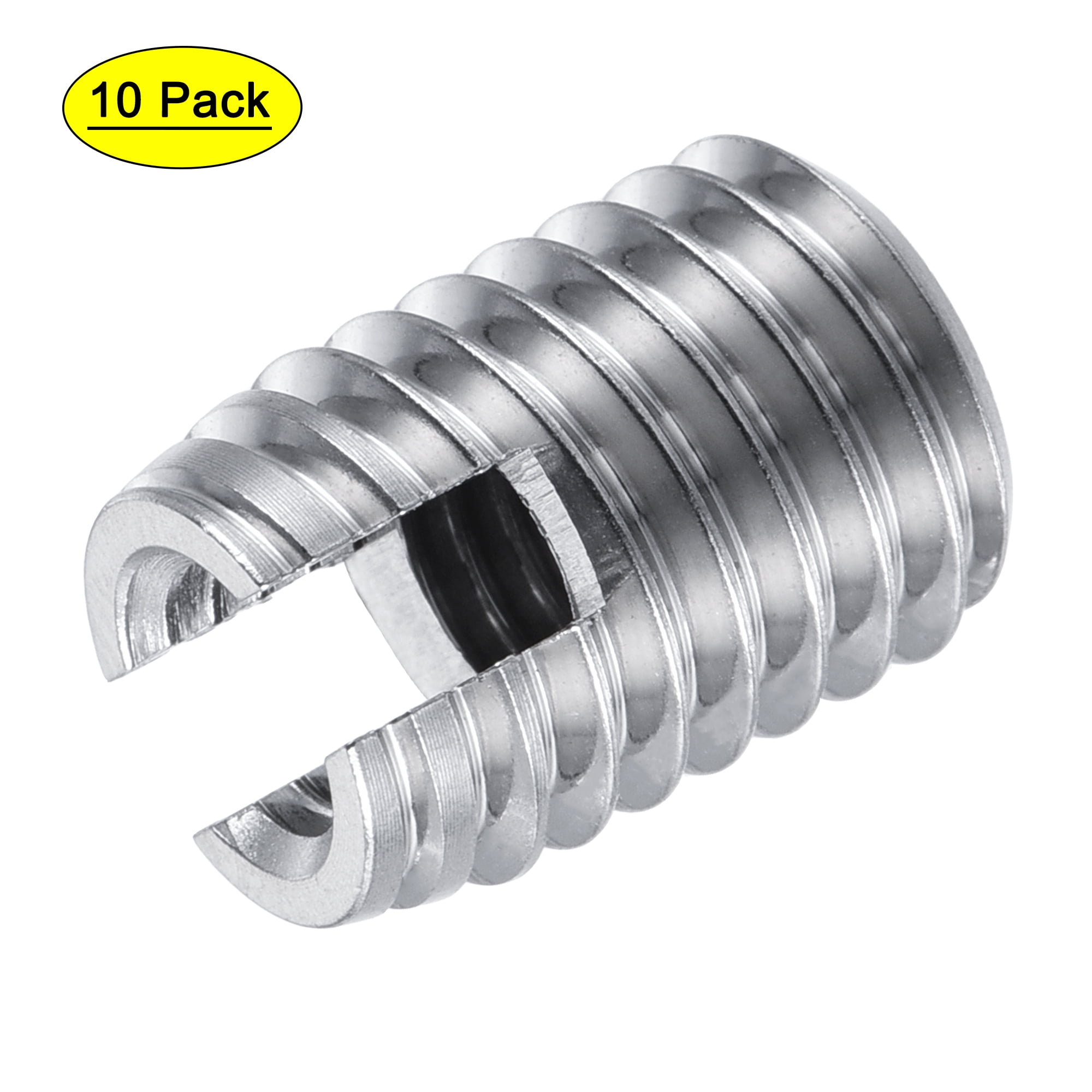 M6 M10x14mm Threaded Inserts Carbon Steel Nickel Plated Silver 10 Pack ...