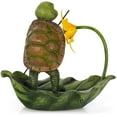 VP Home Turtle Lotus Leaf Raft Solar Powered LED Outdoor Decor Garden ...