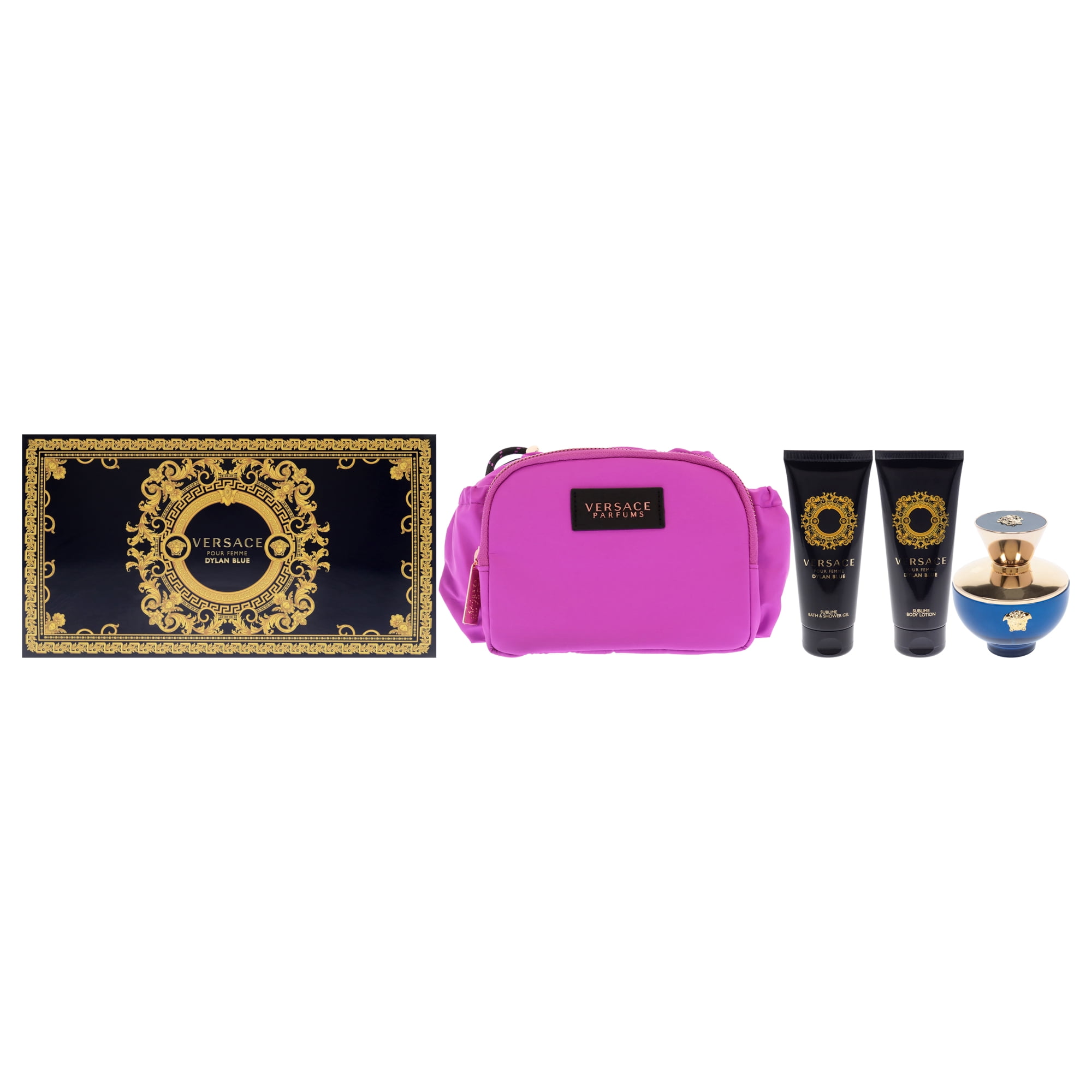 Dylan Blue Versace Set de Regalo de 4 Piezas Spray EDP 3,4 oz Loción ...