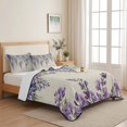 78x90in Quilt Bedding Set, Country Wisteria Foliage Lightweight ...