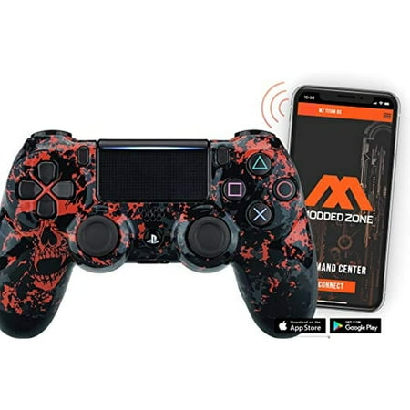 Glossy Red Camo Skull PS4 PRO Smart Rapid Fire Modded Controller Mods ...
