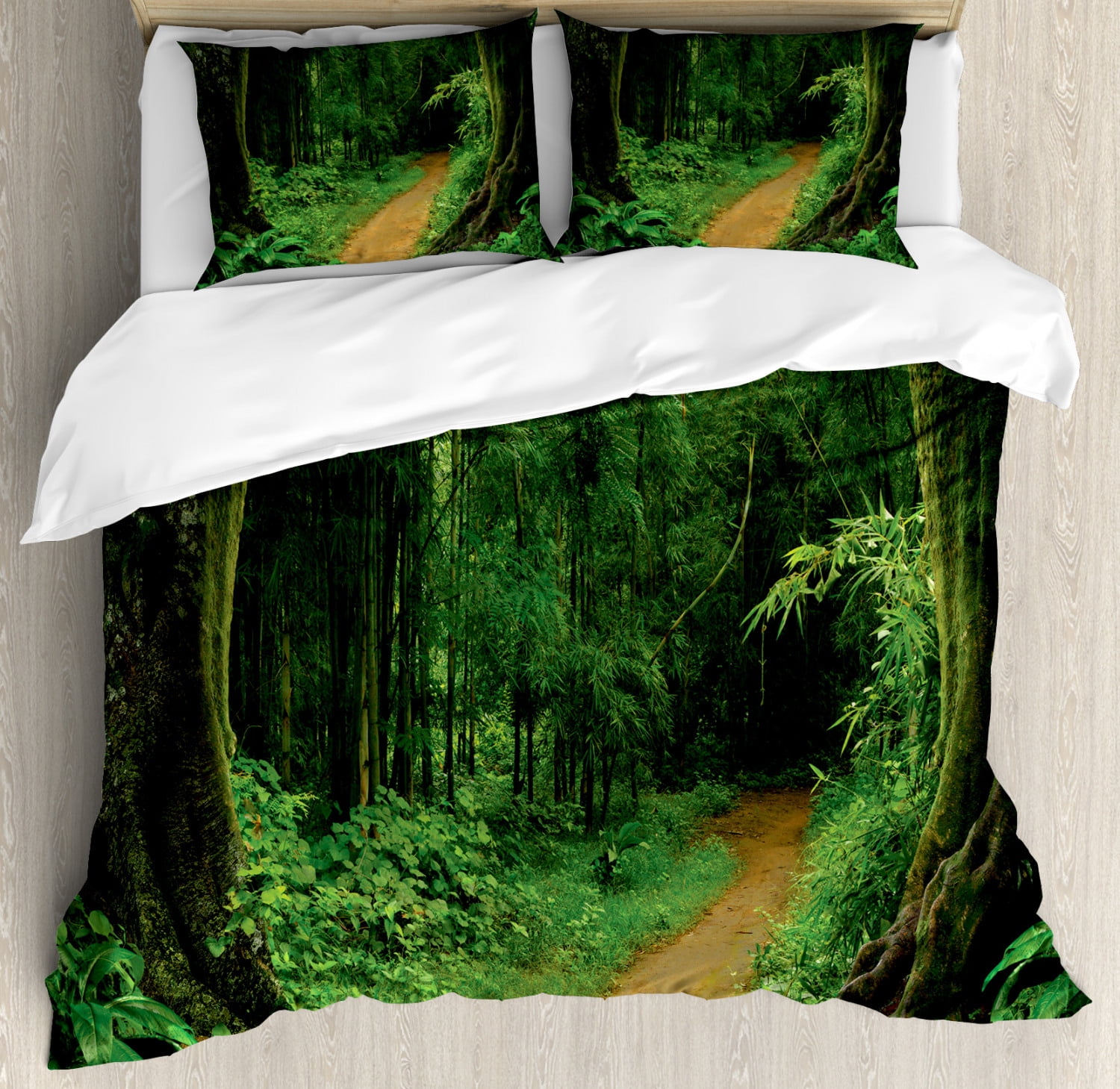 Jungle Duvet Cover Set King Size, Pathway in the Forest Thailand ...
