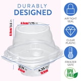 Individual Cupcake Containers (Pack of 50)- Single Compartment Clear ...