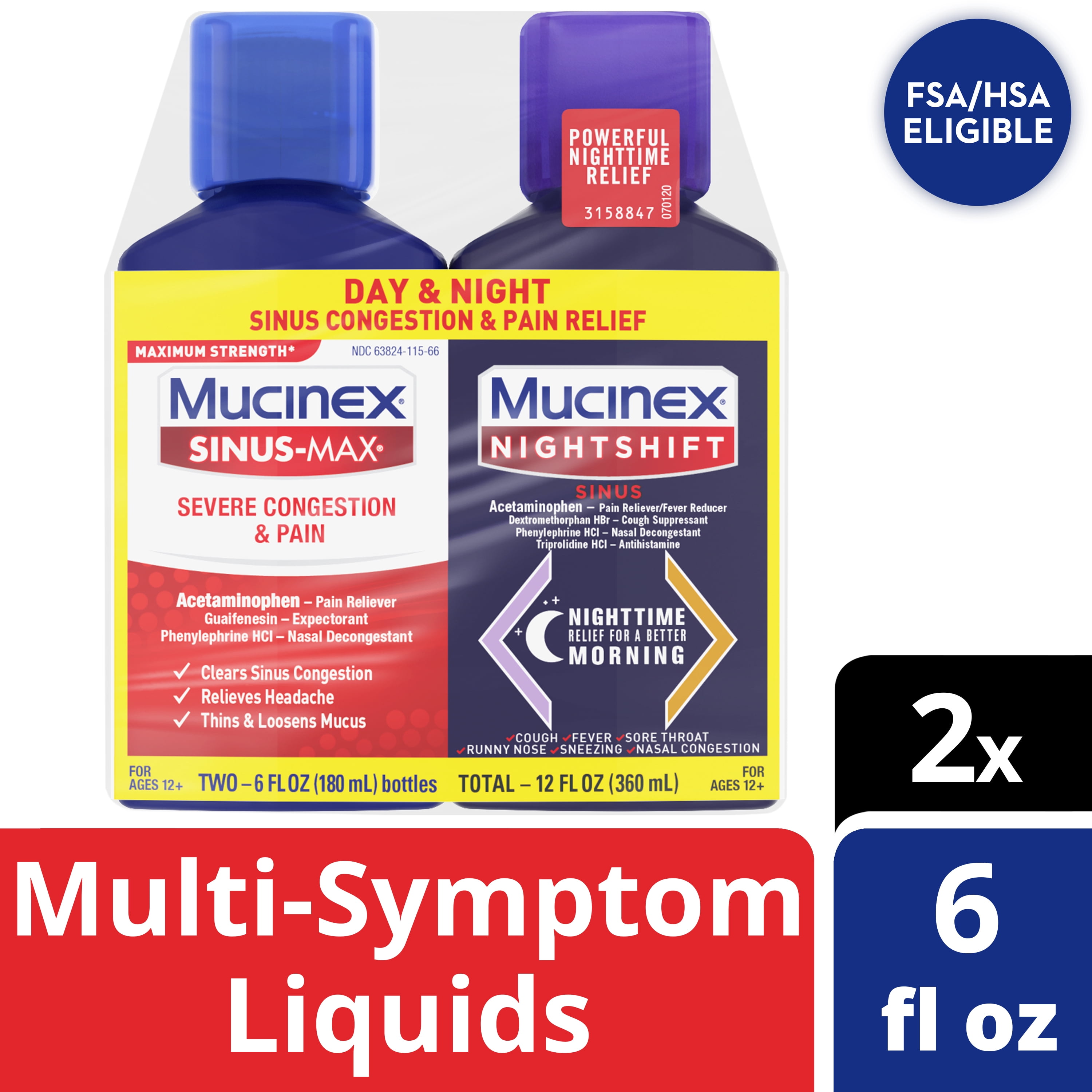 Maximum Strength* MUCINEX® SINUS-MAX® Severe Congestion & Pain ...