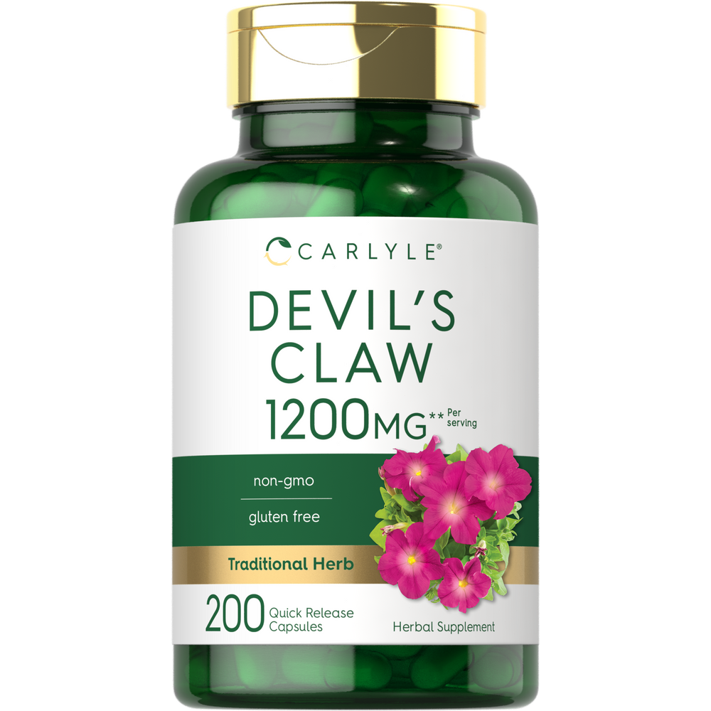 Devils Claw 600 mg | 200 Capsules | Concentrated Root Extract, Non-GMO ...