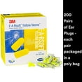 E-A-R, MMM3121251, soft Yellow Uncorded Neon Foam Earplugs, 200 / Box ...