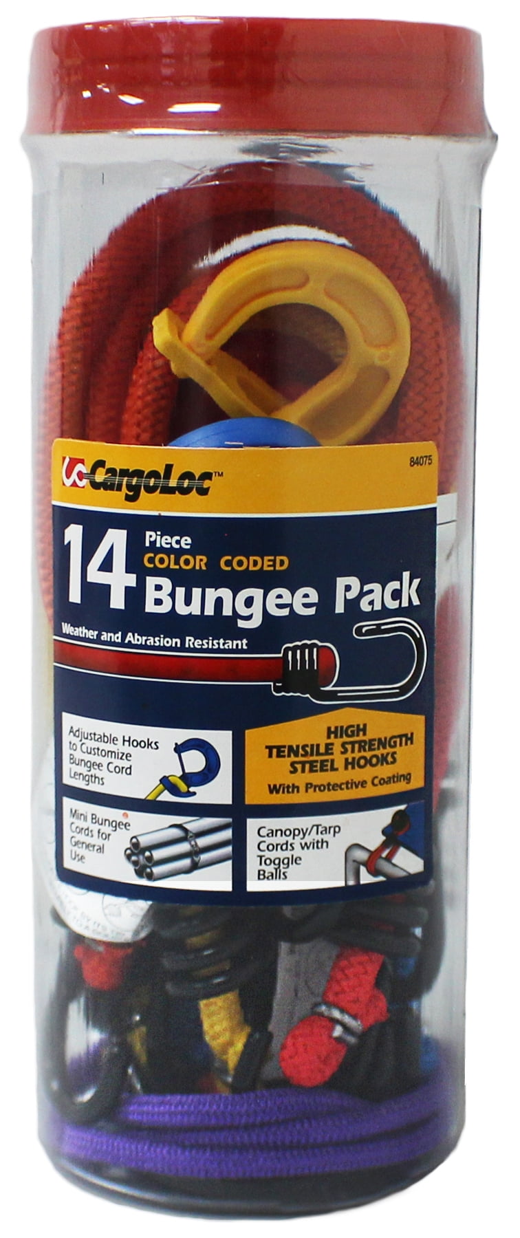 Cargoloc 84075 Color Coded Bungee Cords 14 Piece Assorted Set - Walmart.com