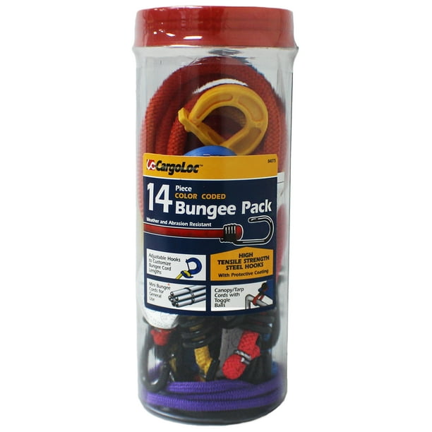 Cargoloc 84075 Color Coded Bungee Cords 14 Piece Assorted Set - Walmart.com
