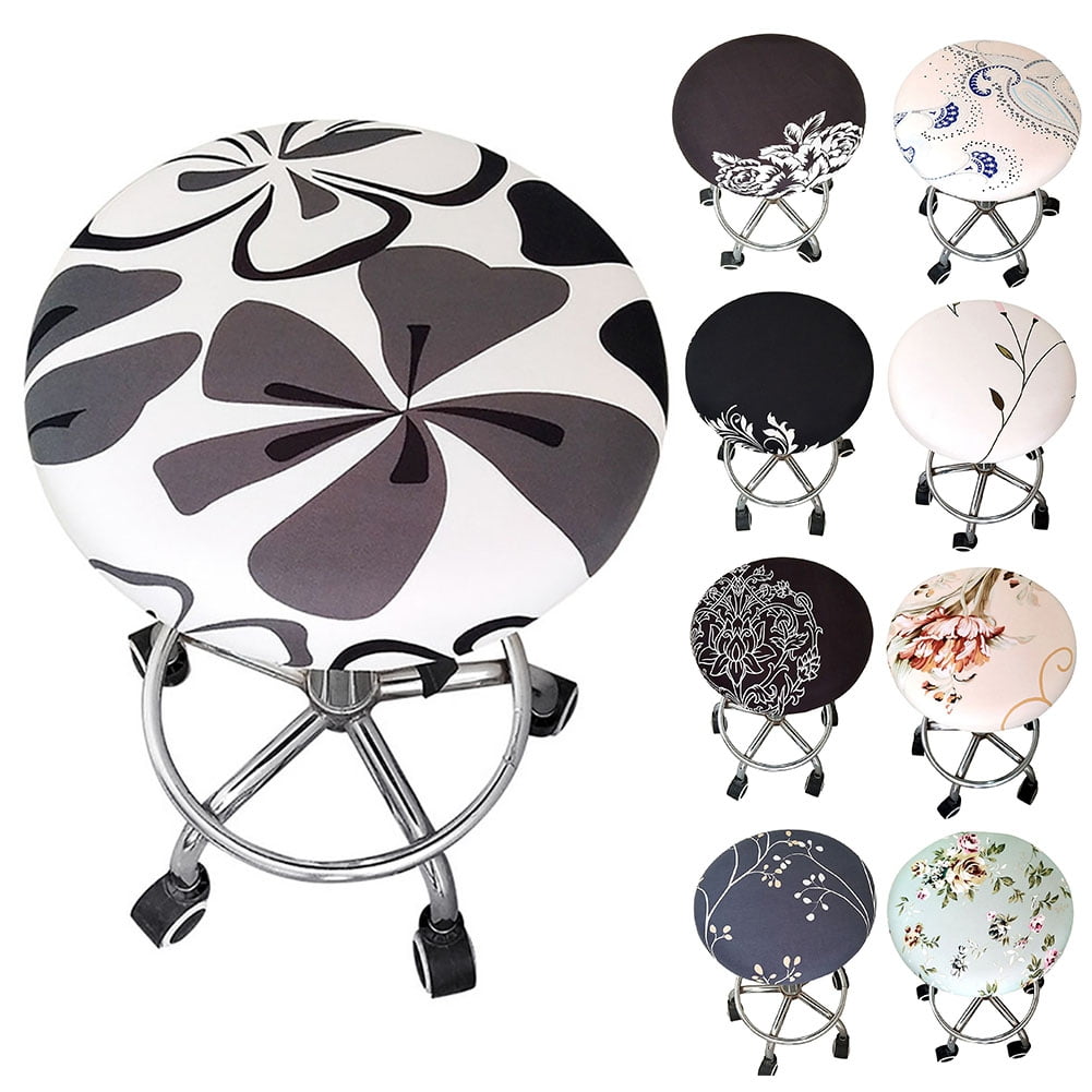 jiaroswwei Round Floral Printed Elastic Spandex Seat Cover Decor for 30 ...