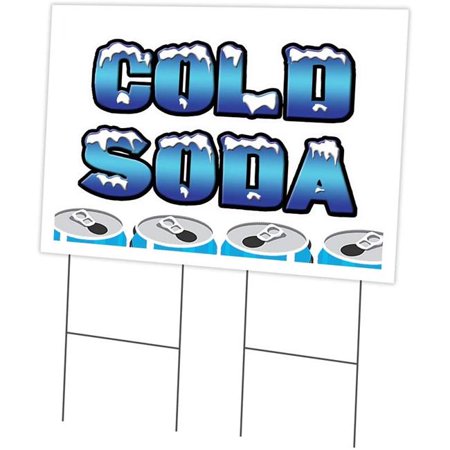 SignMission C-2436-DS-Cold Soda 24 x 36 in. Cold Soda Yard Sign & Stake ...