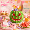Halloween Watermelon Jack O Lantern Candy Bowl, Summerween Party Table ...