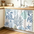 Blue Sea Turtle Cabinet Curtains for Kitchen 32"Wx55"L, Nautical Ocean ...